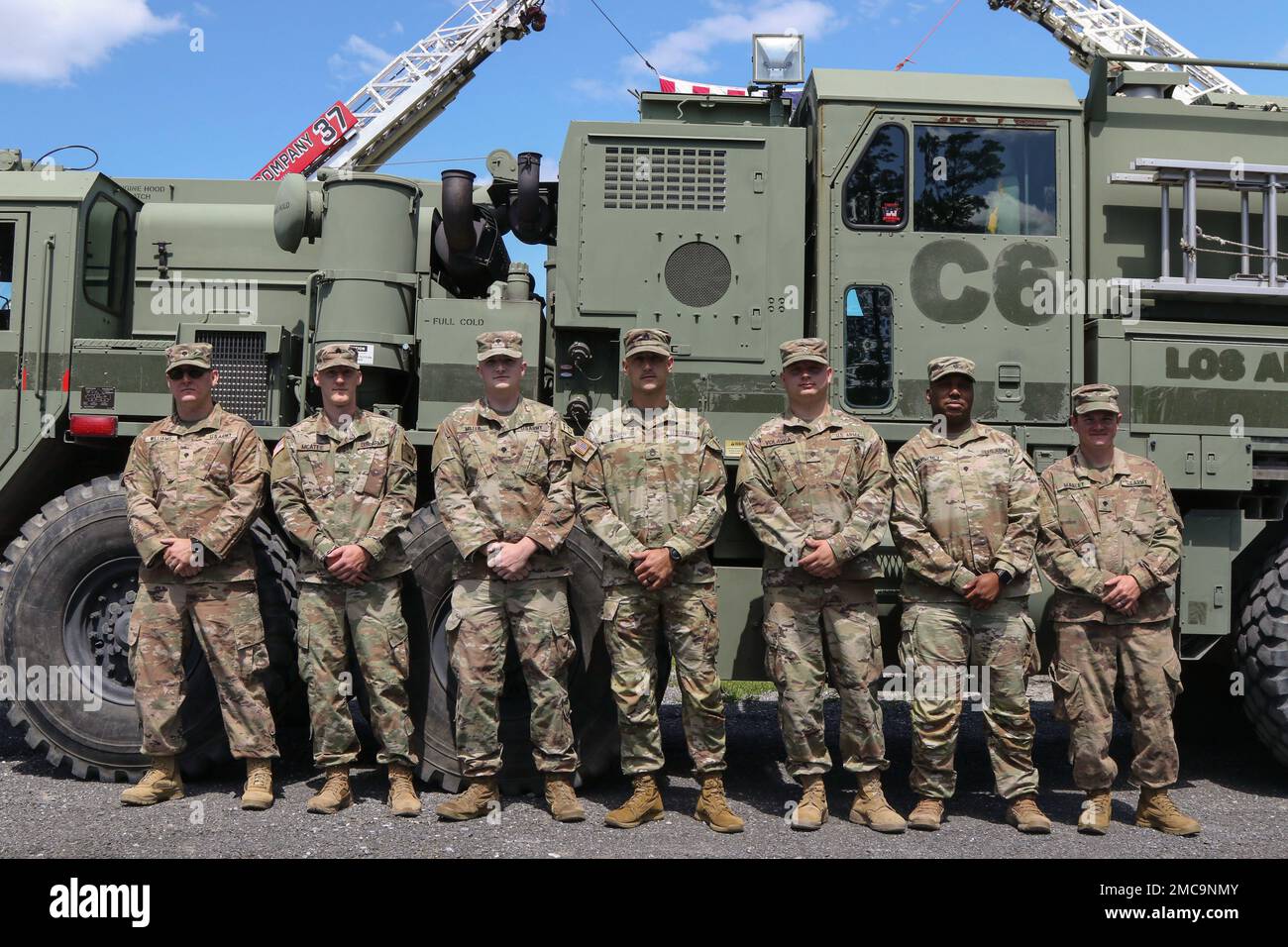 Seven Soldiers with the 192nd Firefighting Detachment, 337th Engineer ...