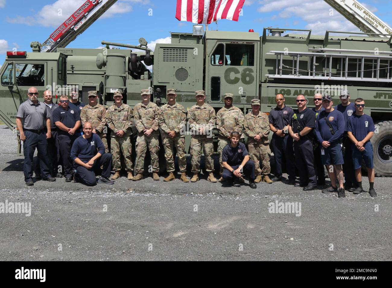 Seven Soldiers with the 192nd Firefighting Detachment, 337th Engineer ...