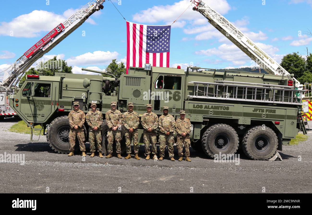 Seven Soldiers with the 192nd Firefighting Detachment, 337th Engineer ...