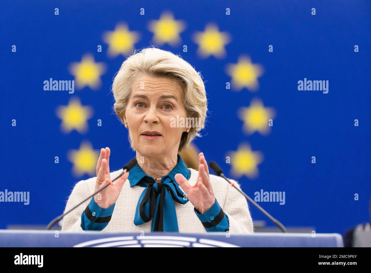 18 January 2023, France, Straßburg: Ursula von der Leyen, President of ...