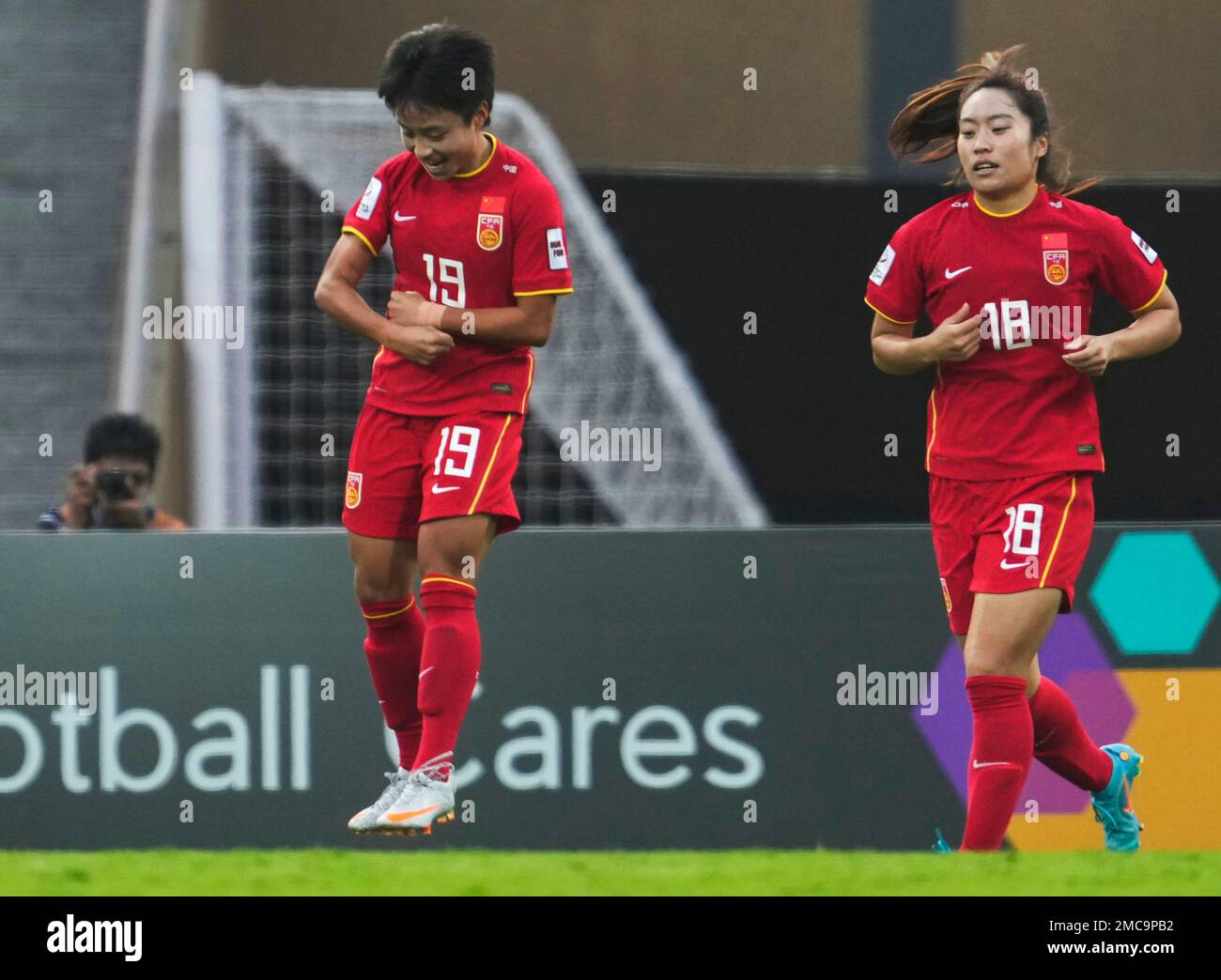 China's Kang Gaae celebrates after scoring a goal during the AFC Women ...