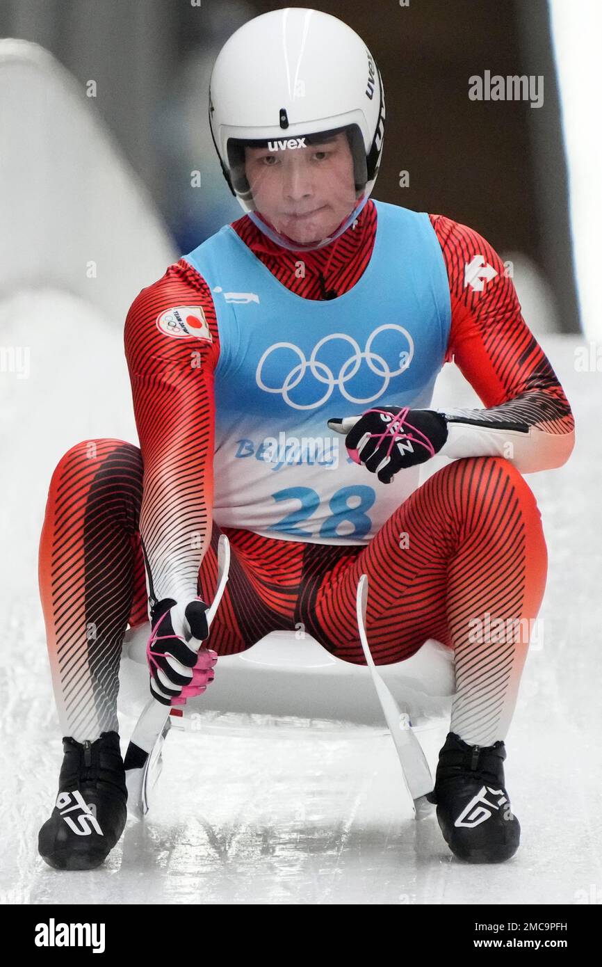 Seiya Kobayashi, of Japan, finishes the luge men's single round 3 at ...