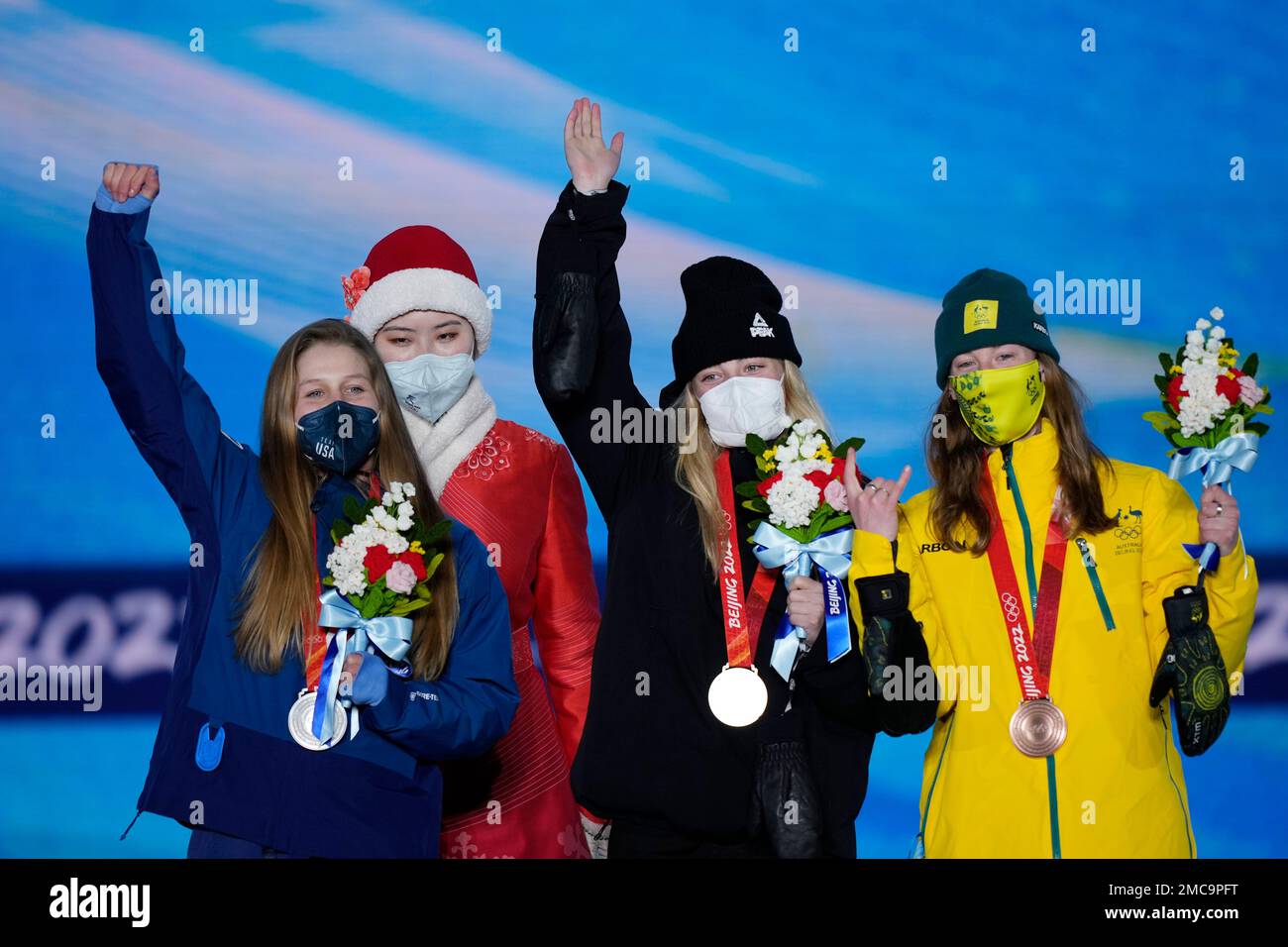 From left, Julia Marino of the United States, Sadowski Synnott of New ...