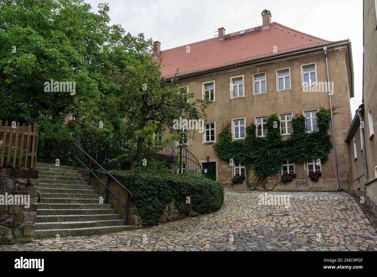 Streets of an old historical town of Stolpen. Saxony. Germany Stock ...