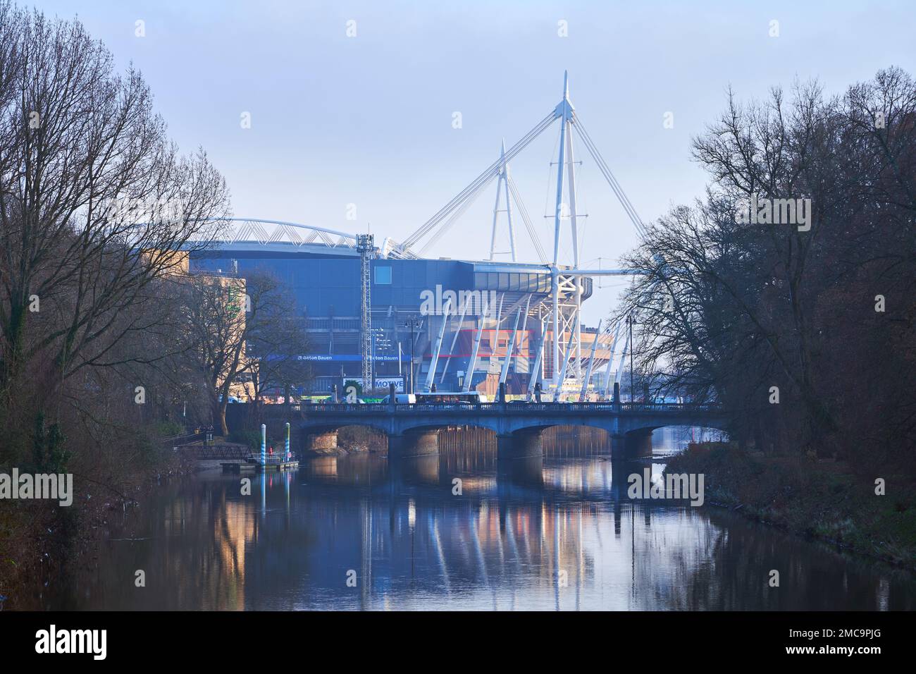 The Principality Stadium photographed from the pedestrian bridge over ...