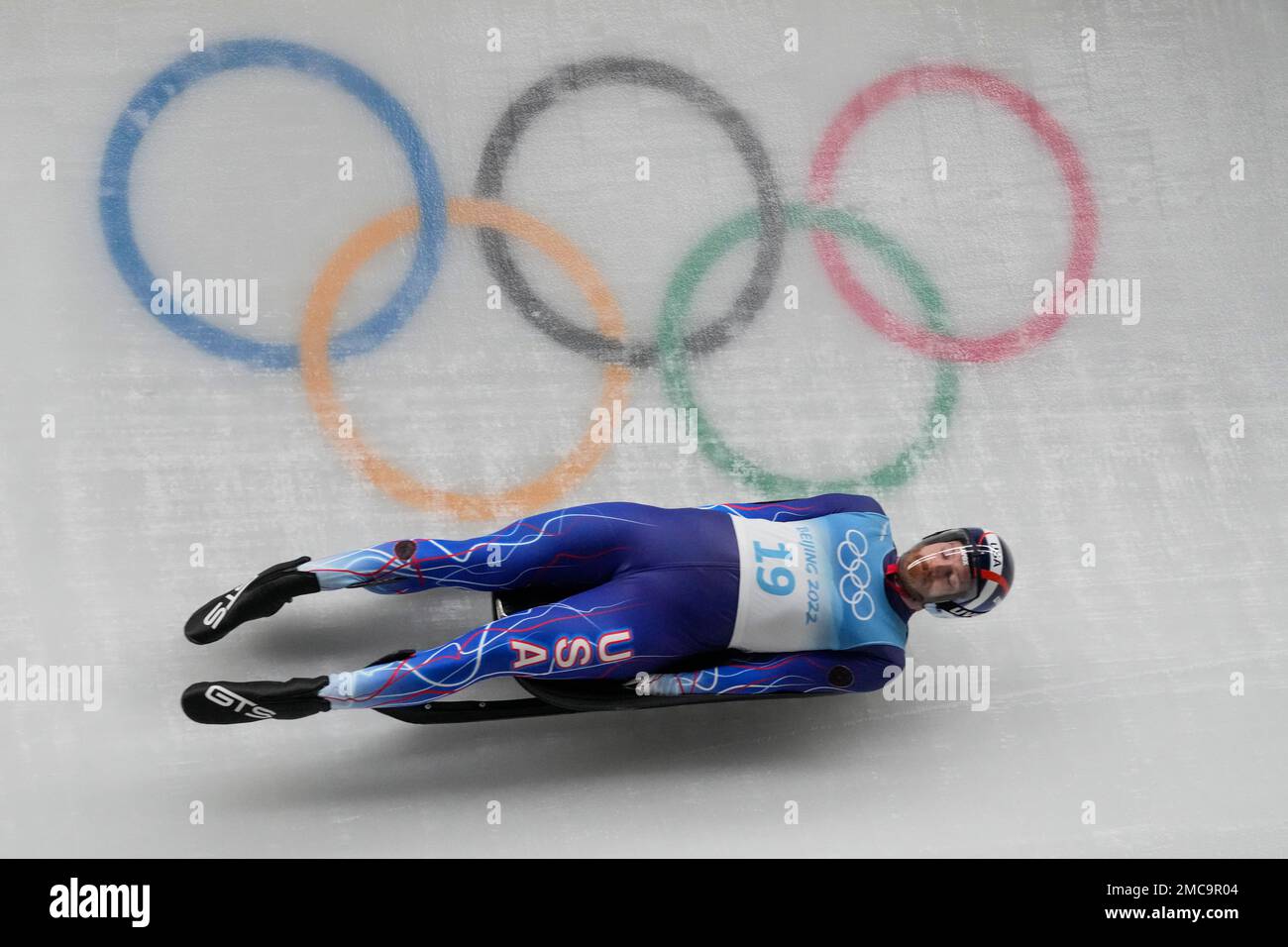 Jonathan Gustafson, of the United States, slides during the luge men's ...