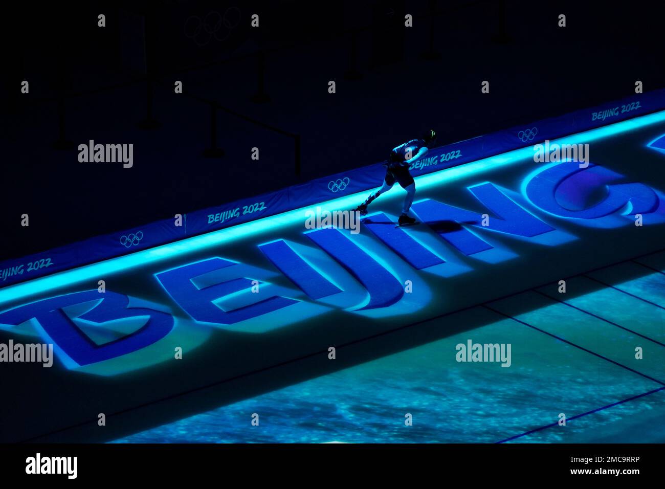 Emery Lehman of the United States warms up during a light show before ...