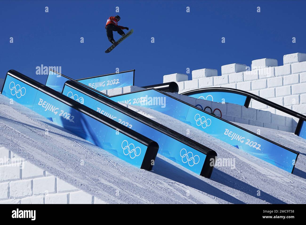 Germany's Noah Vicktor competes during the men's slopestyle qualifying ...
