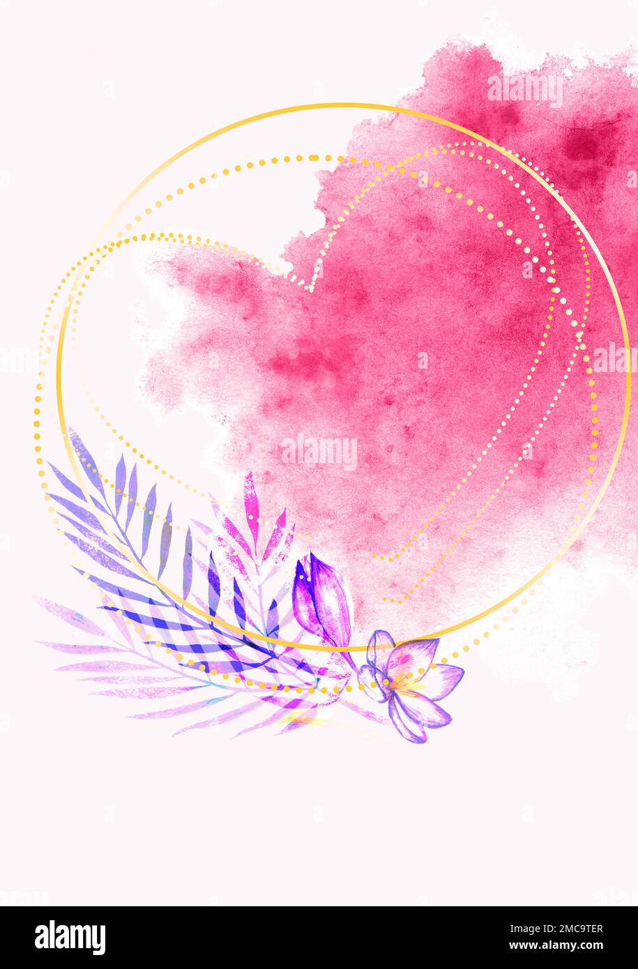 Red Watercolor Splash with Heart. Wedding and Valentine's Day ...