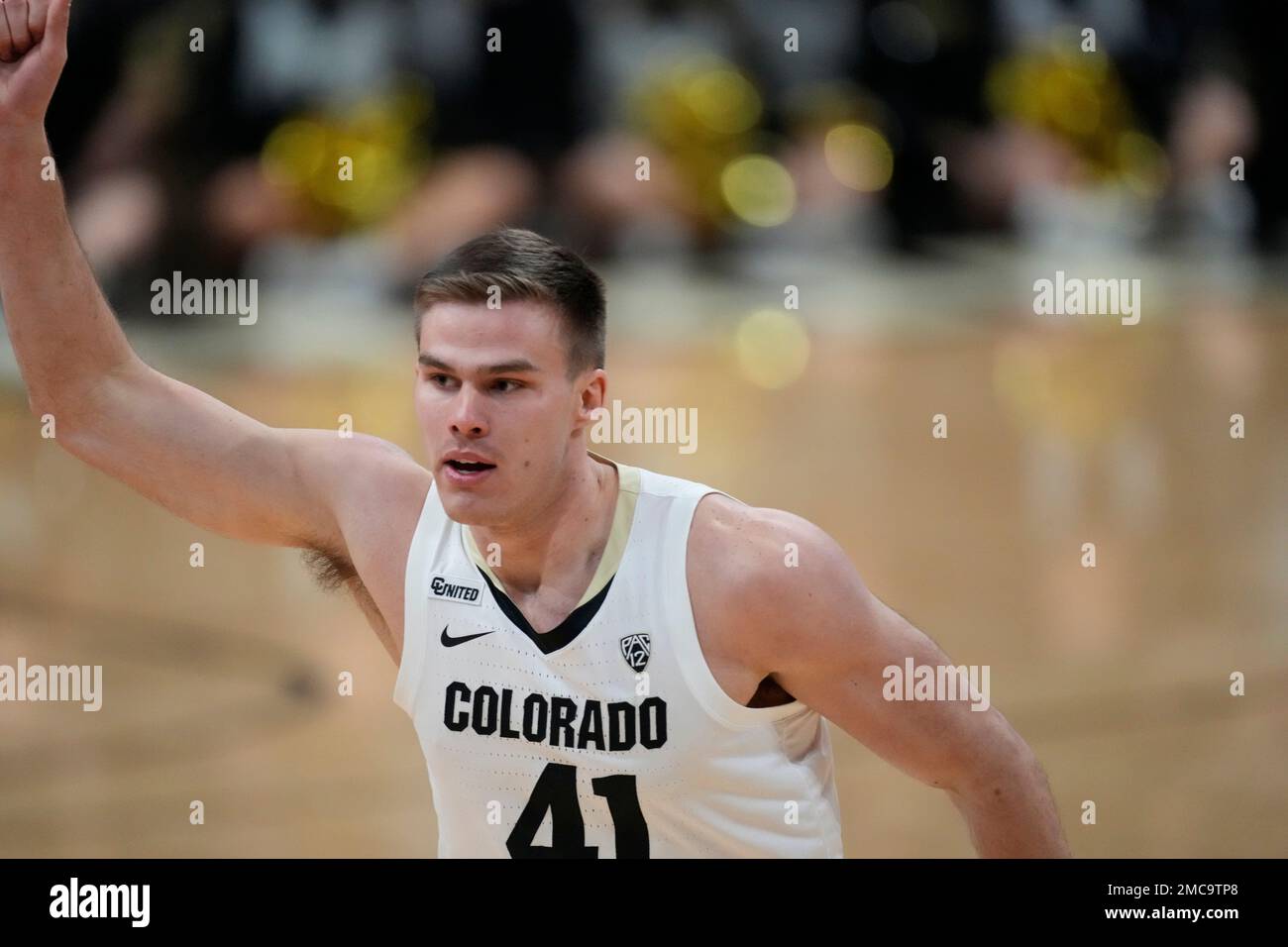 Colorado forward Cody Mains (41) in the second half of an NCAA college ...
