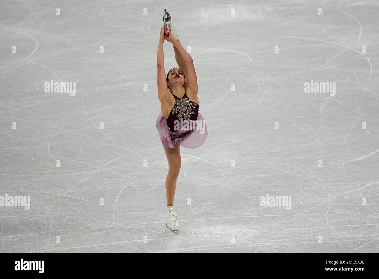Madeline Schizas, of Canada, competes in the women's short program team ...