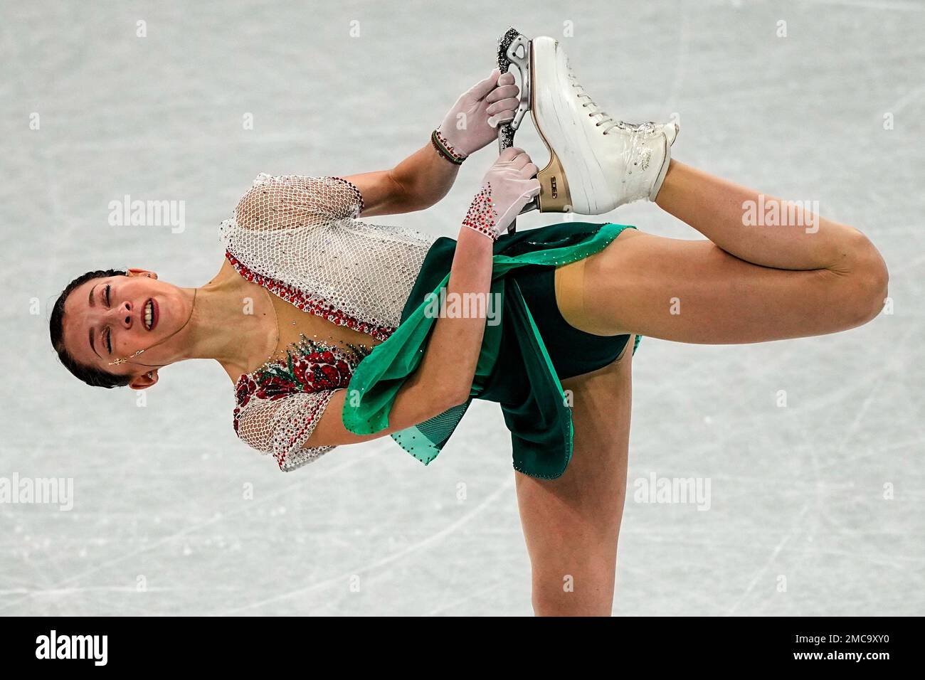 Anastasiia Shabotova, of Ukraine, competes in the women's short program ...