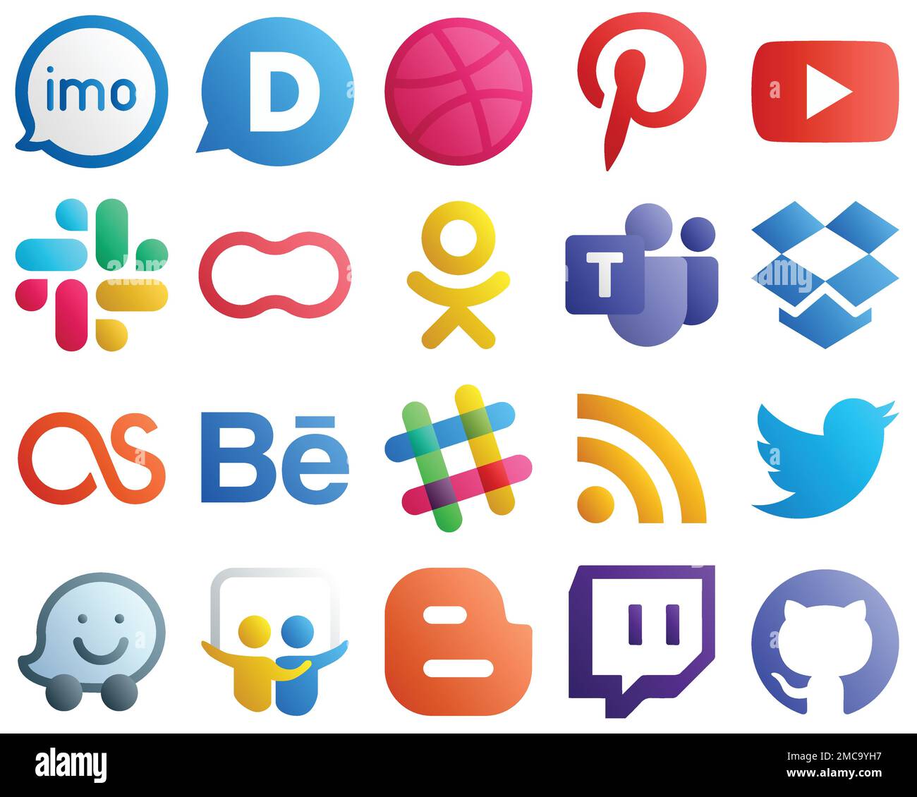 20 Simple Gradient Social Media Icons such as lastfm. video. microsoft ...