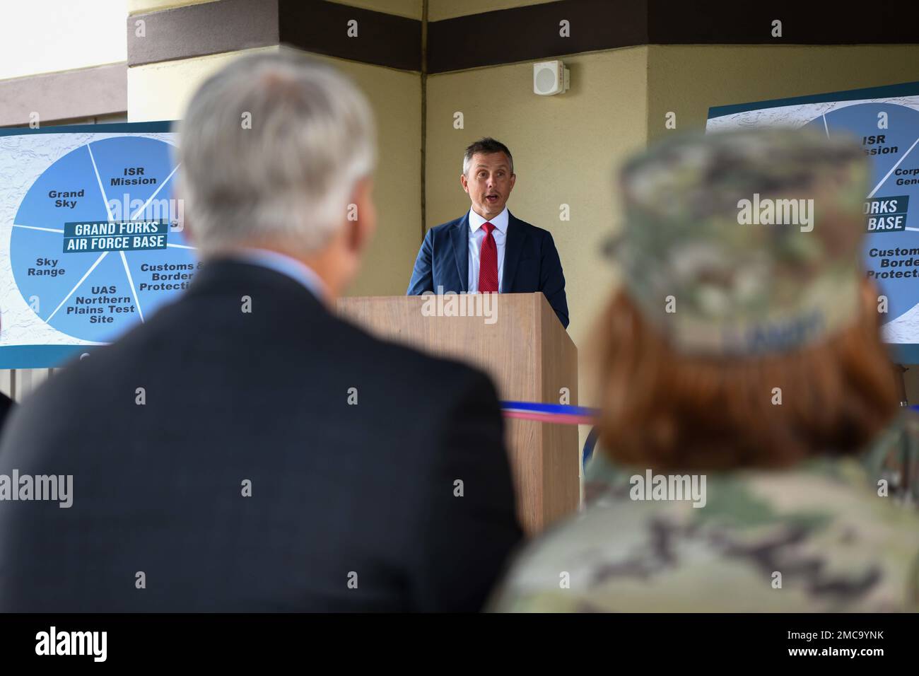Rep. Kelly Armstrong (R-ND) speaks during a Space Development Agency ...