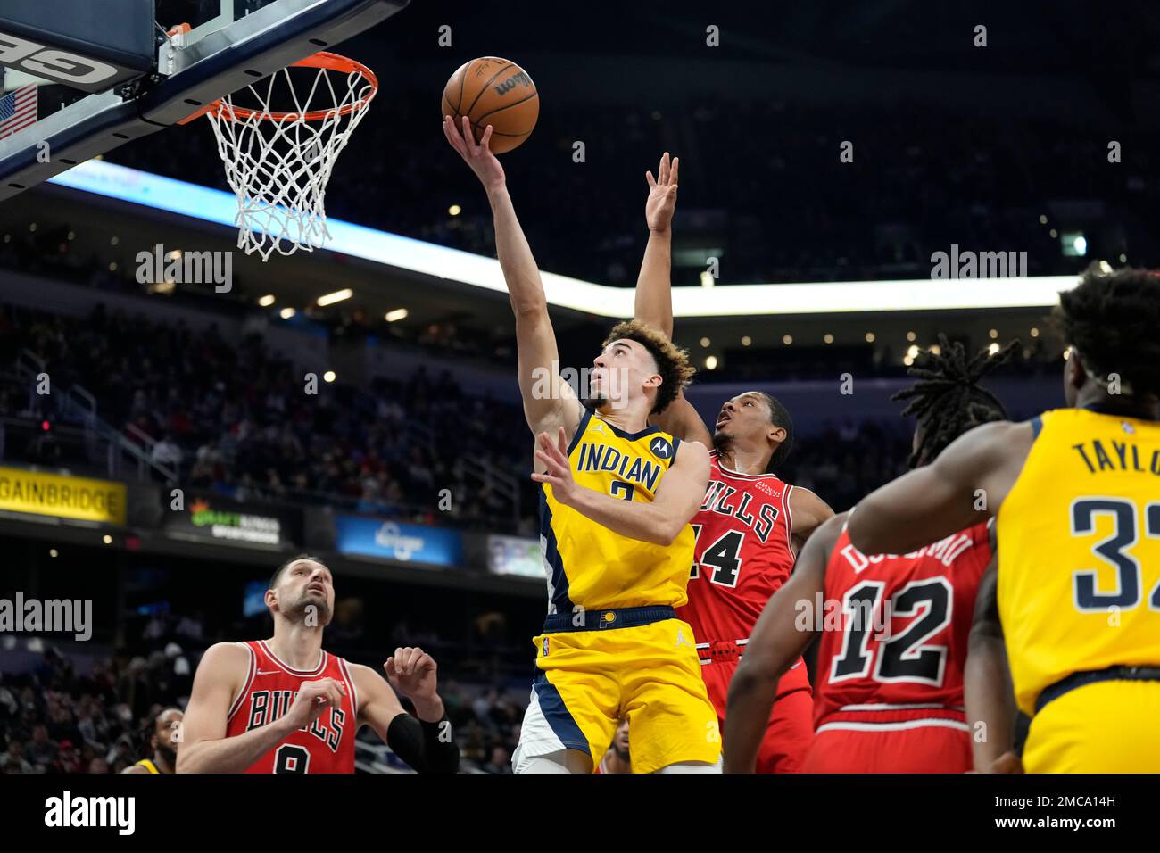 Indiana Pacers guard Chris Duarte (3) in action as the Chicago Bulls ...