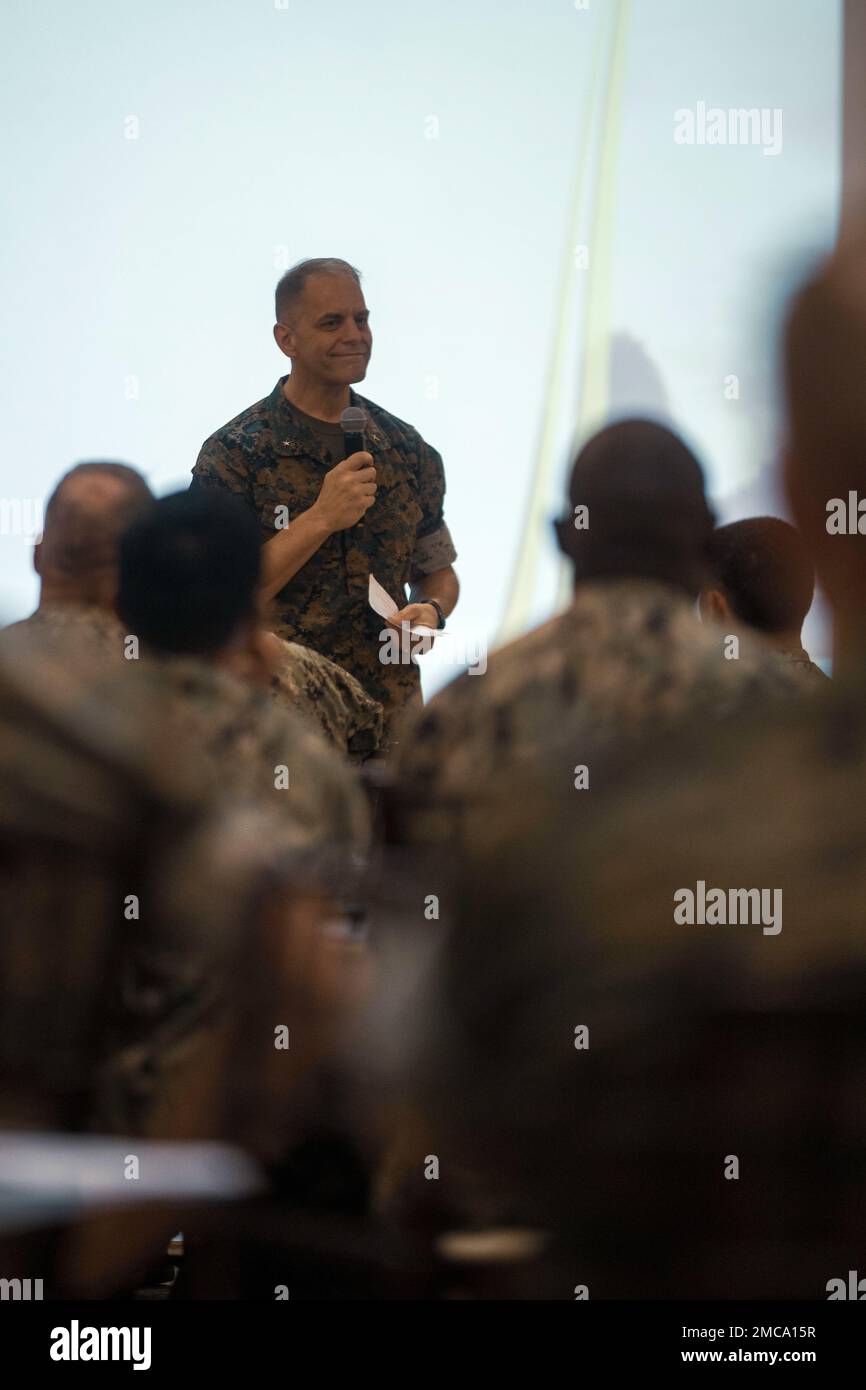 U.S. Navy Rear Adm. Carey H. Cash, chaplain of the Marine Corps, speaks ...