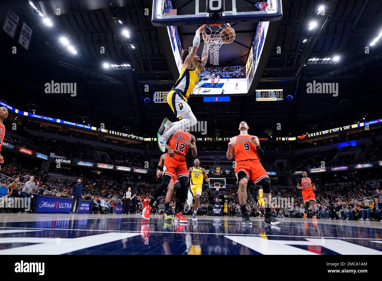 Indiana Pacers guard Duane Washington Jr. (4) in action as the Chicago ...