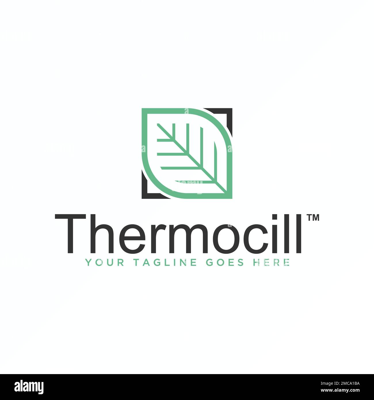 Simple and unique line Leaf in square image graphic icon logo design abstract concept vector ...