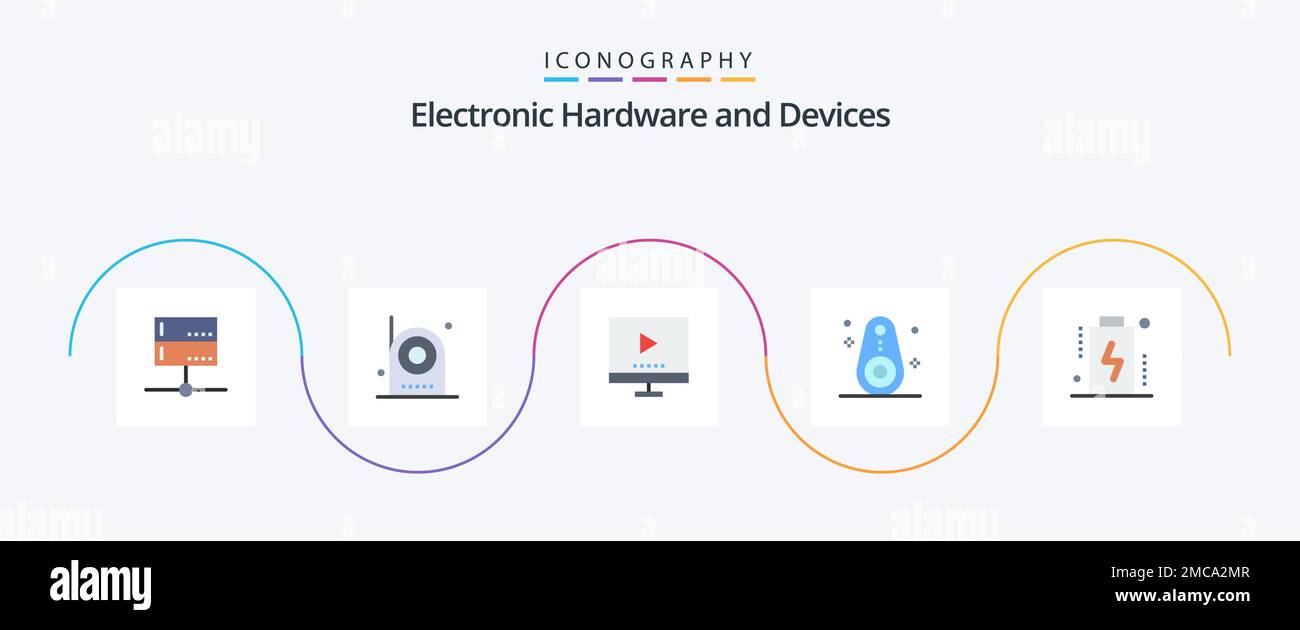 Devices Flat 5 Icon Pack Including outline. bluetooth. electronic ...