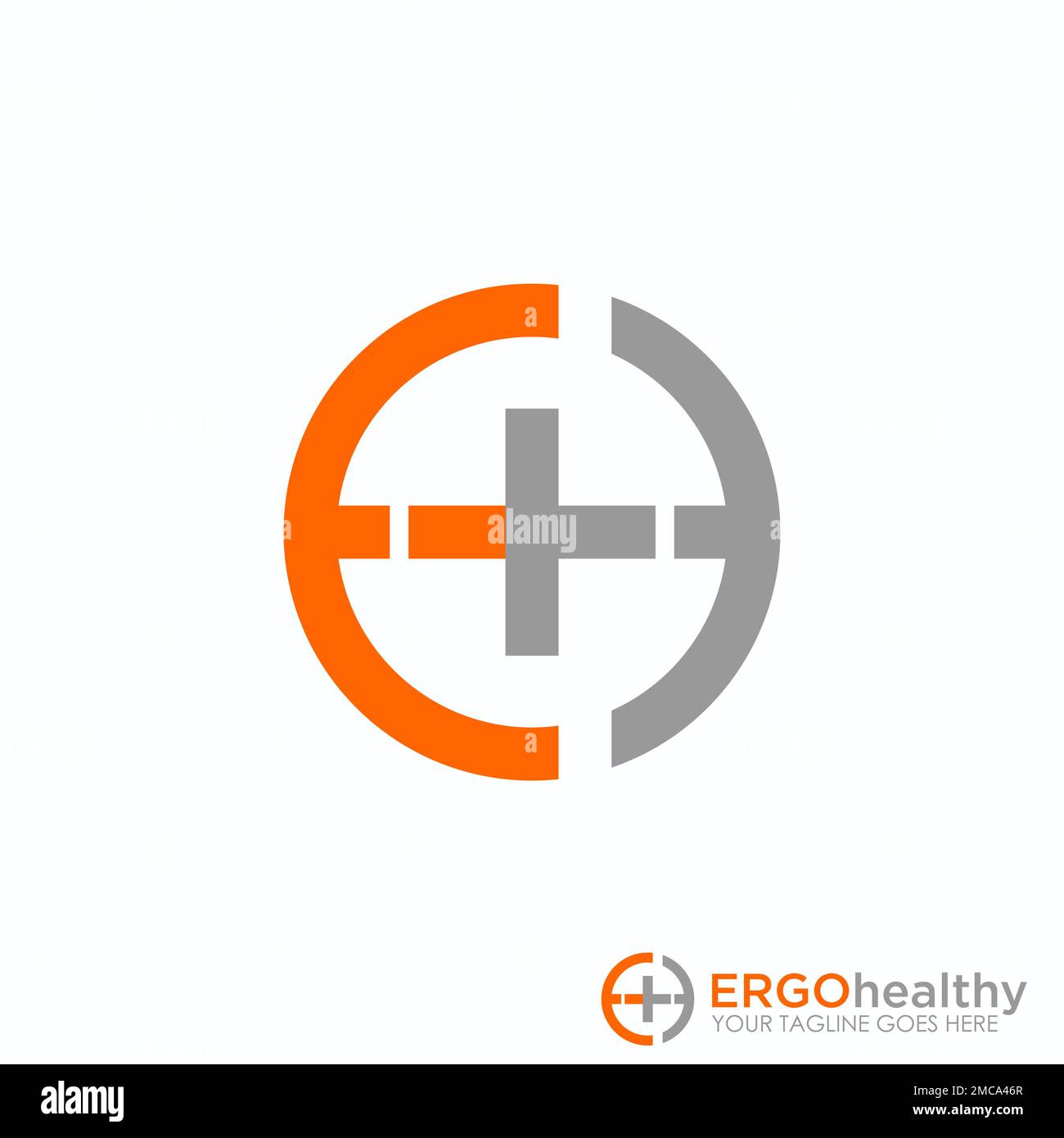 Simple Letter or word EH or EF with plus or cross in circle image ...