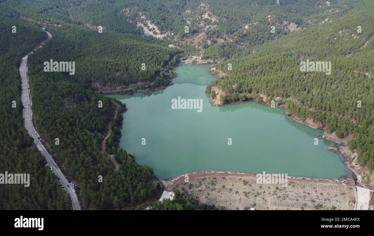 An aerial view of the Doyran pond at daytime in Turkey Stock Photo - Alamy