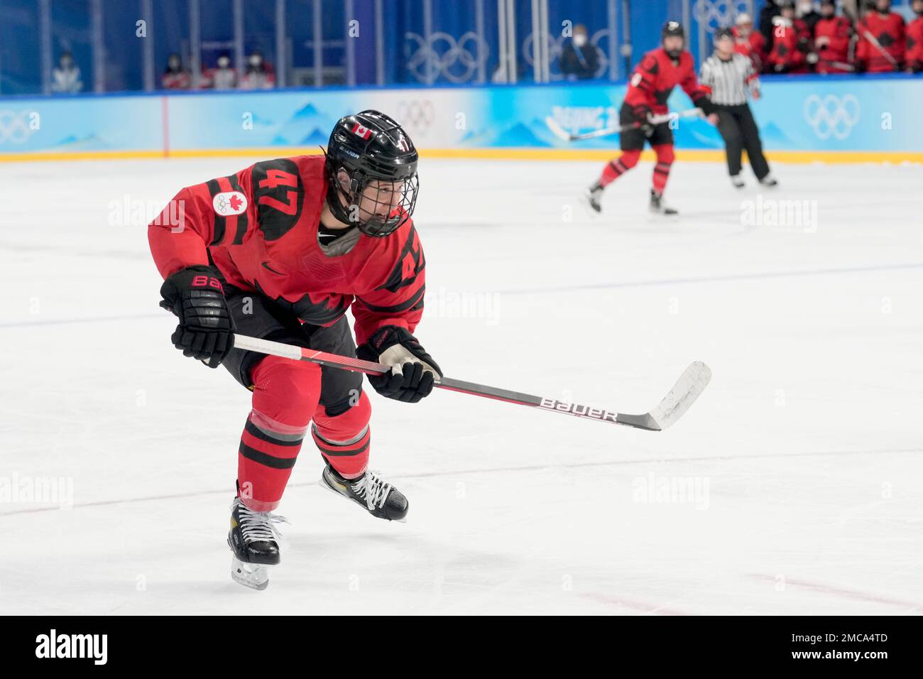 Canada's Jamie Lee Rattray (47) plays against Finland during a ...