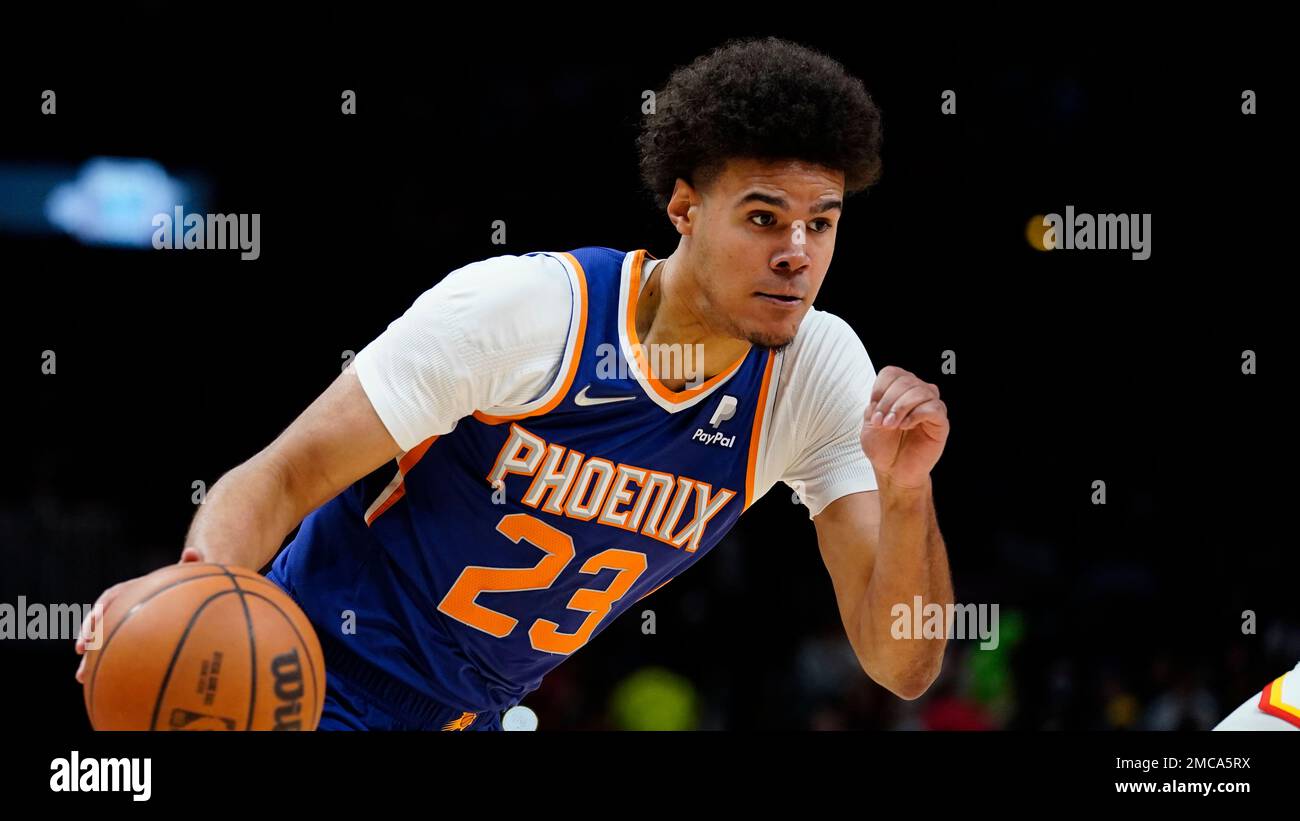 Phoenix Suns forward Cameron Johnson (23) is shown against the Atlanta ...