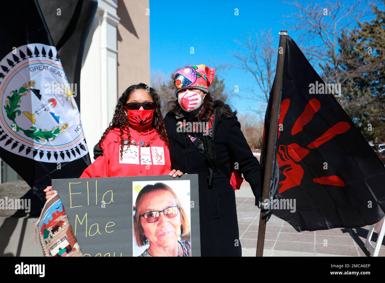 Seraphine Warren poses for a photo with Sen. Shannon Pinto outside the ...