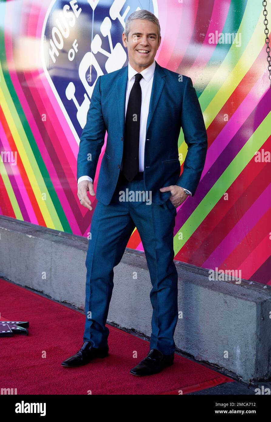 Talk show host Andy Cohen poses during a ceremony honoring him with a ...