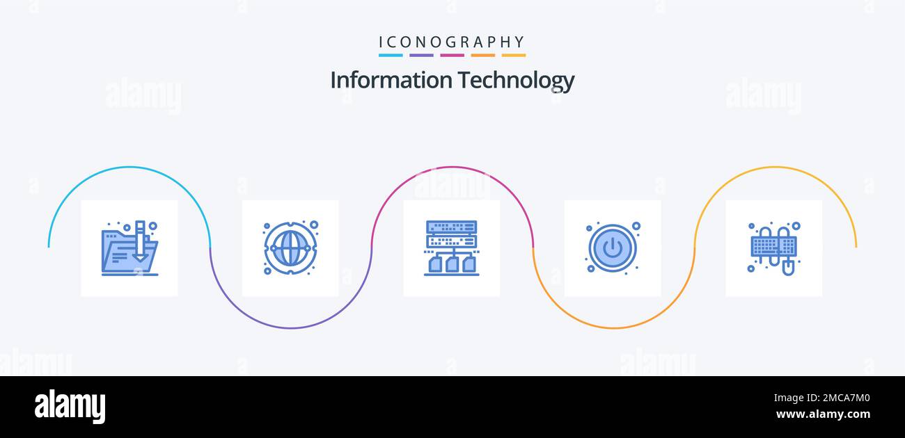 Information Technology Blue 5 Icon Pack Including . mouse. data ...