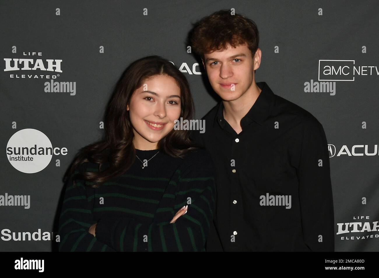 Park City, USA. 21st Jan, 2023. Emma Tremblay and Jacob Buster attend ...