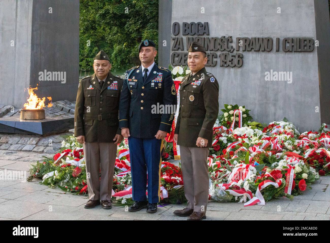 From left, U.S. Army Col. Jorge Fonseca, Area Support Group Poland ...