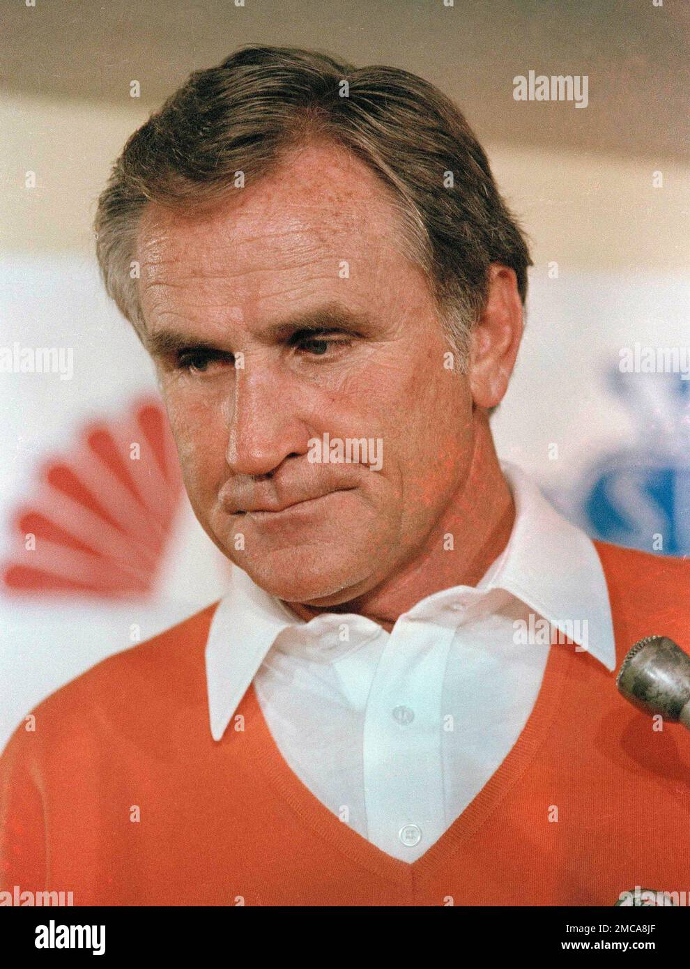 FILE - Miami Dolphins coach Don Shula reacts in the locker room ...