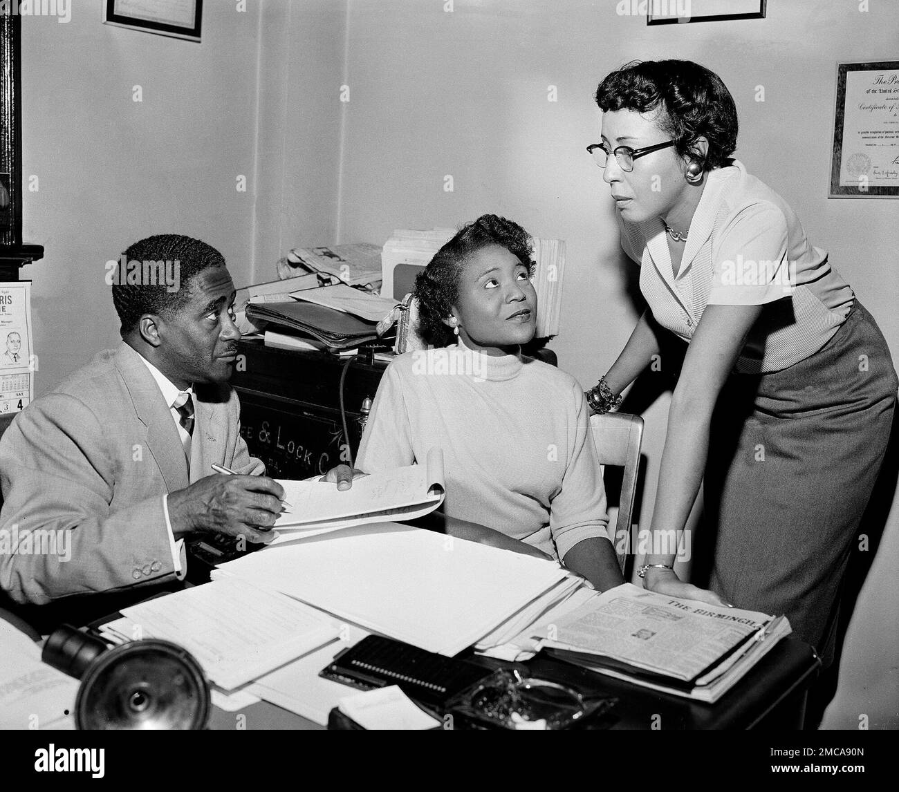 FILE - This file photo shows Autherine Lucy Foster, center, the first ...