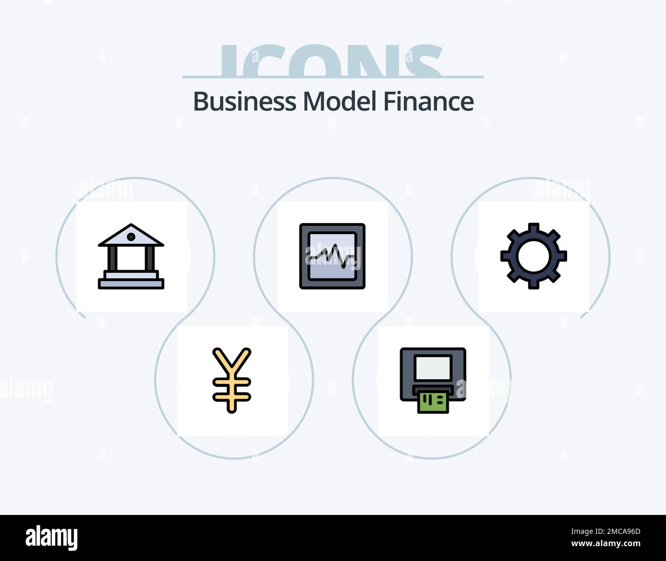 Finance Line Filled Icon Pack 5 Icon Design. . price. finance. money. graph Stock Vector Image ...