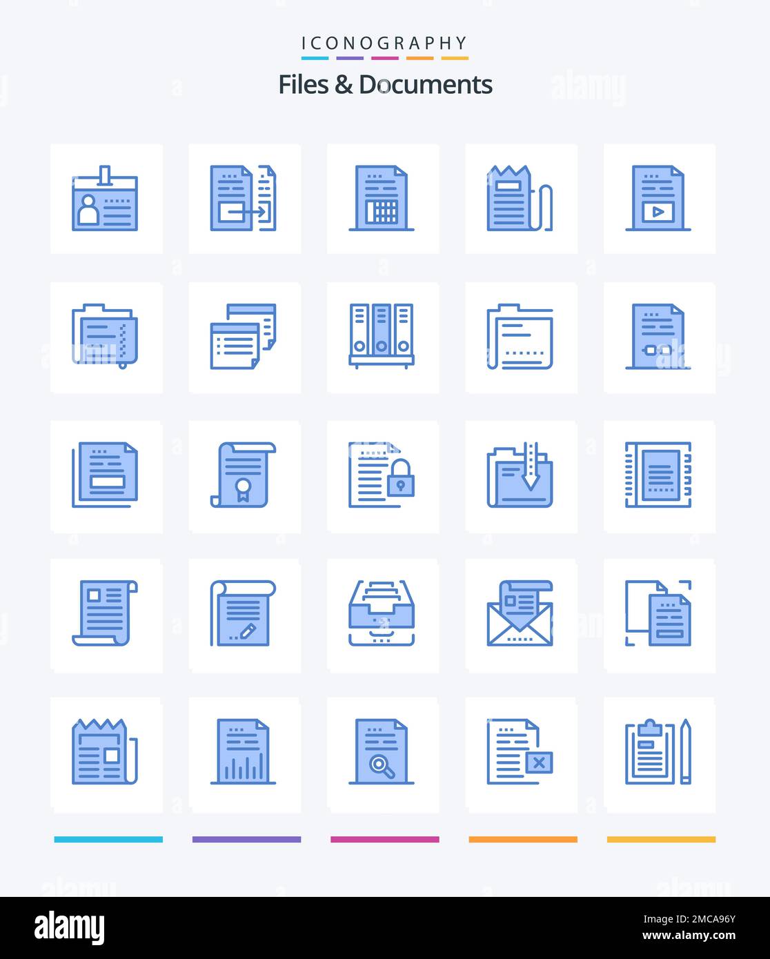Creative Files And Documents 25 Blue icon pack Such As media. entertainment. file. price ...