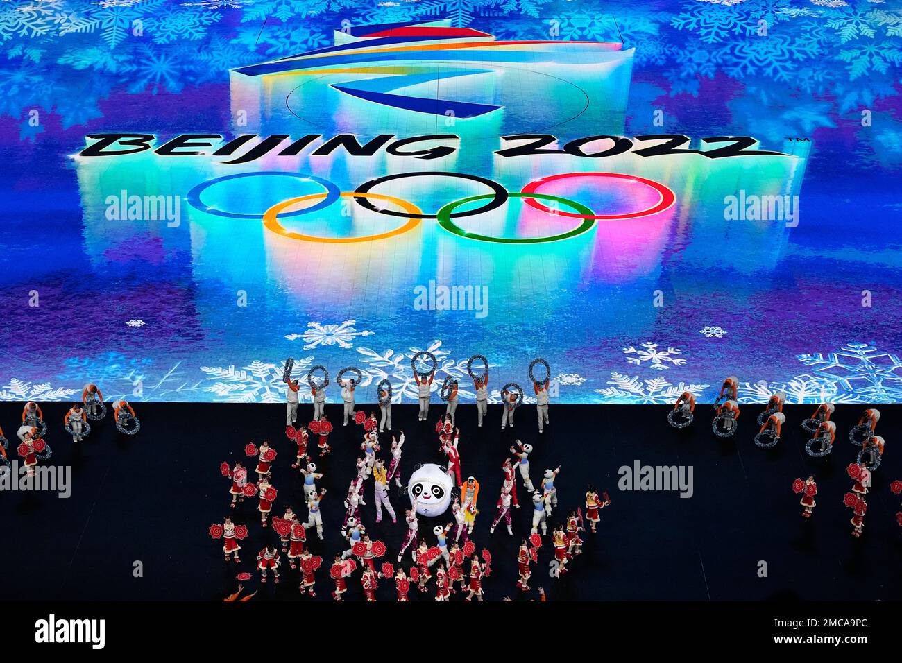 Performers dance in the pre-show during the opening ceremony of the ...