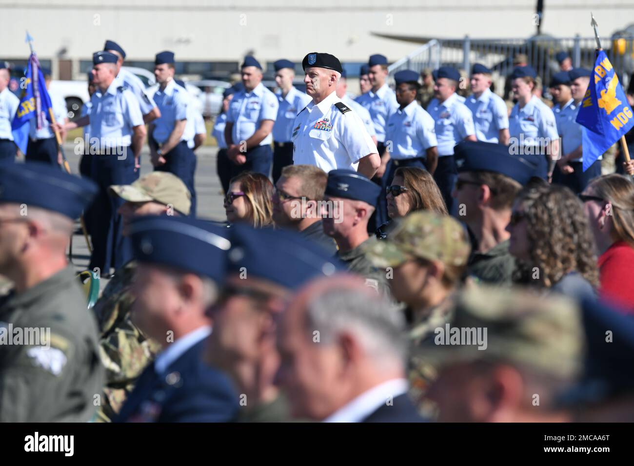 U.S. Army Col. Dean Denter, the 673d Air Base Wing vice commander, stands at parade rest during ...