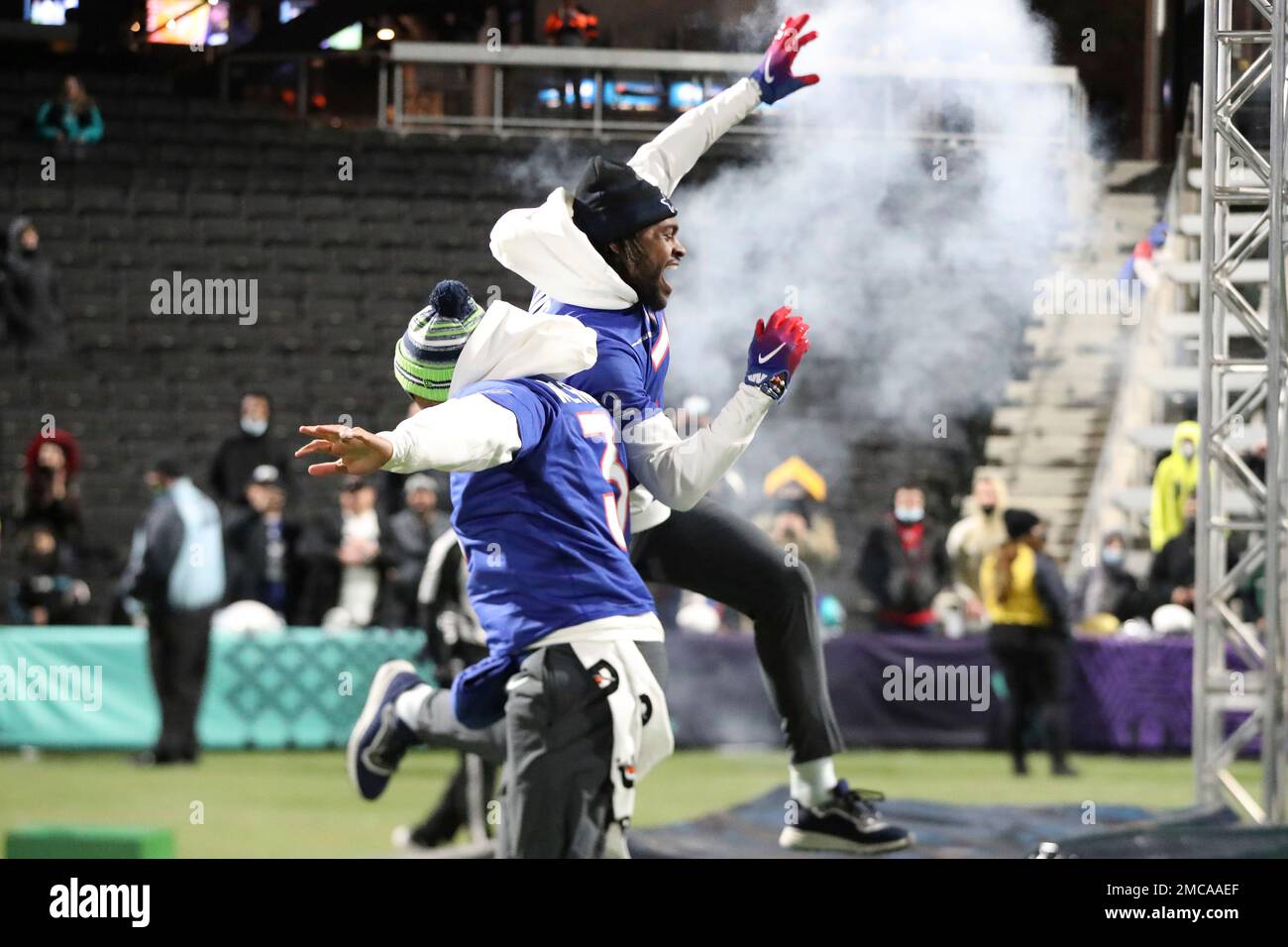 NFC cornerback Trevon Diggs of the Dallas Cowboys celebrates with ...