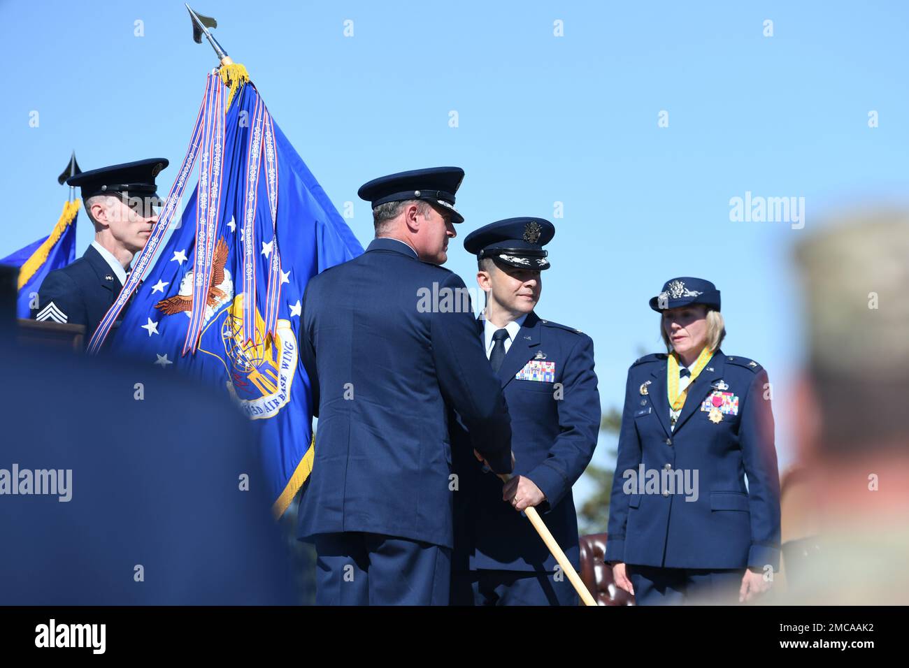 U.S. Air Force Col. David Wilson, center-right, takes the 673d Air Base ...