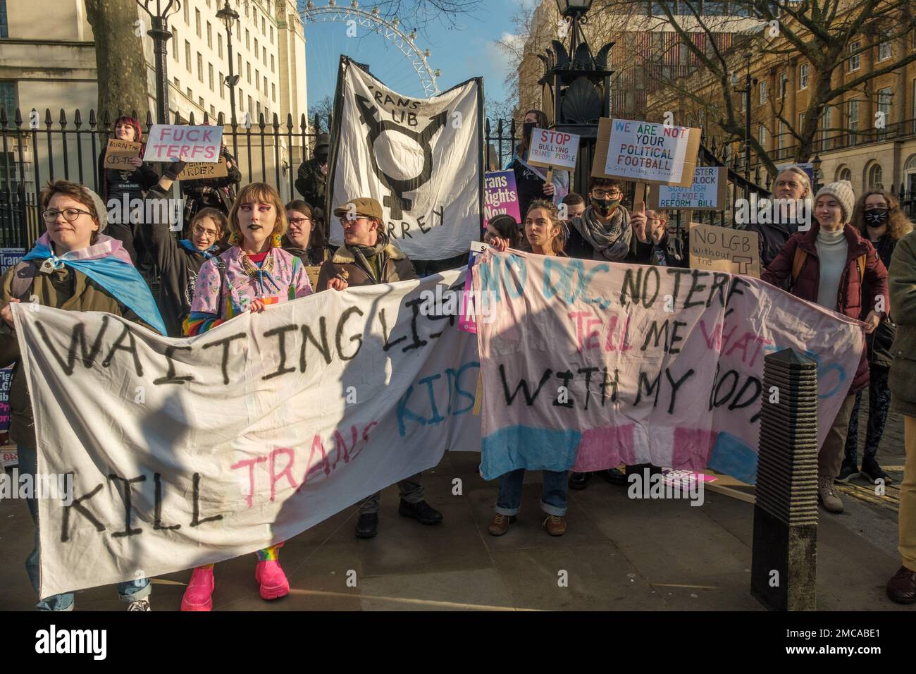 London Uk 21 Jan 2023 A Large Crowd Of Protesters Including Many