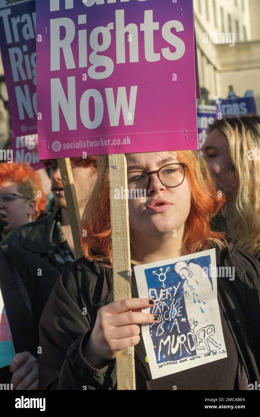 London Uk 21 Jan 2023 A Large Crowd Of Protesters Including Many