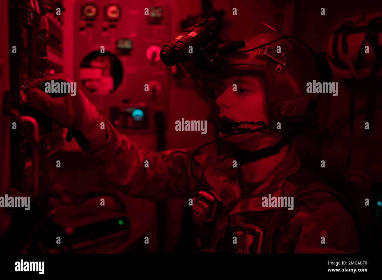 U.S. Air Force Staff Sgt. Christian Magliocca, a loadmaster assigned to ...