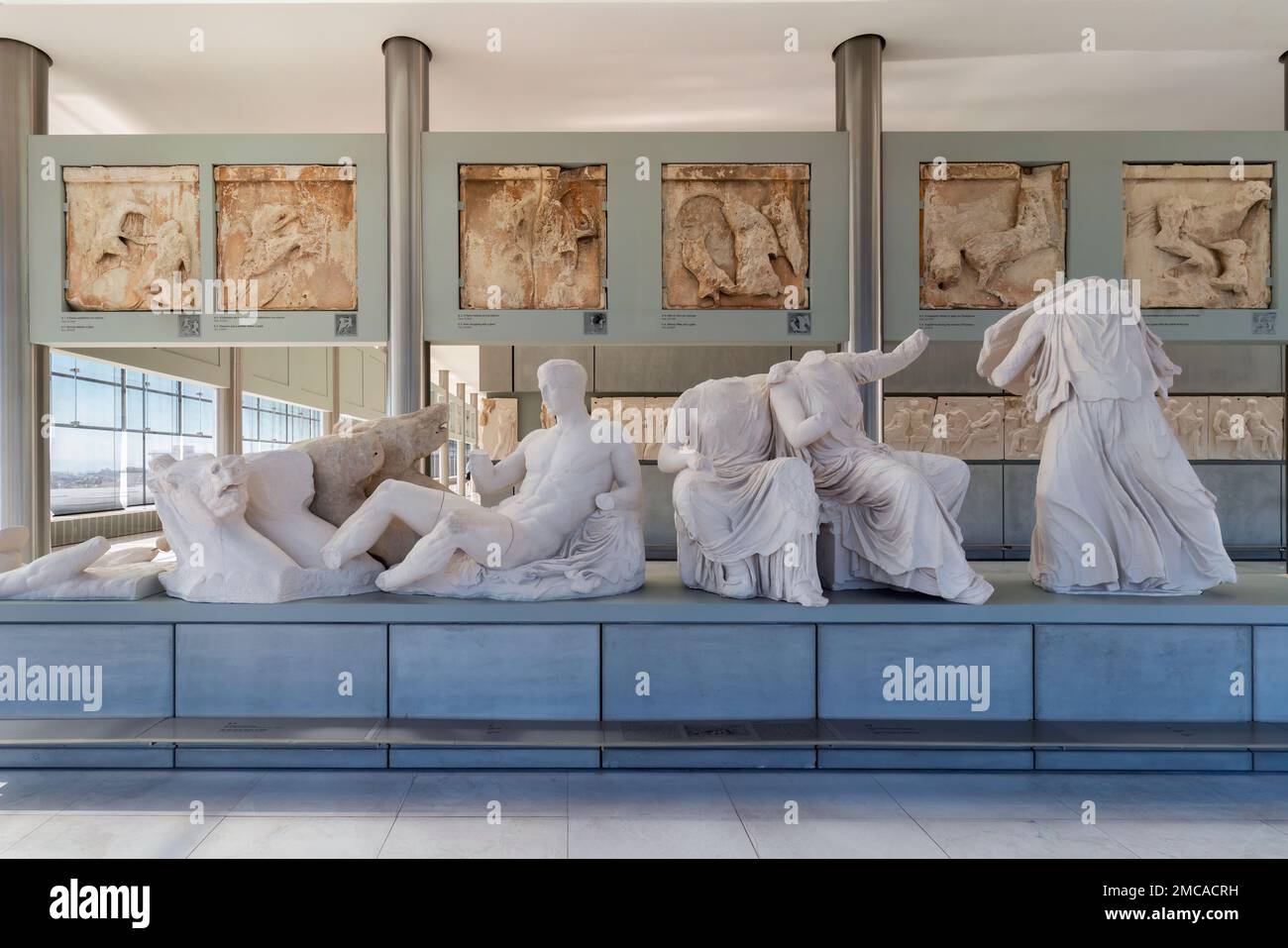 Interior view of the Acropolis Museum in Athens, Parthenon Gallery ...