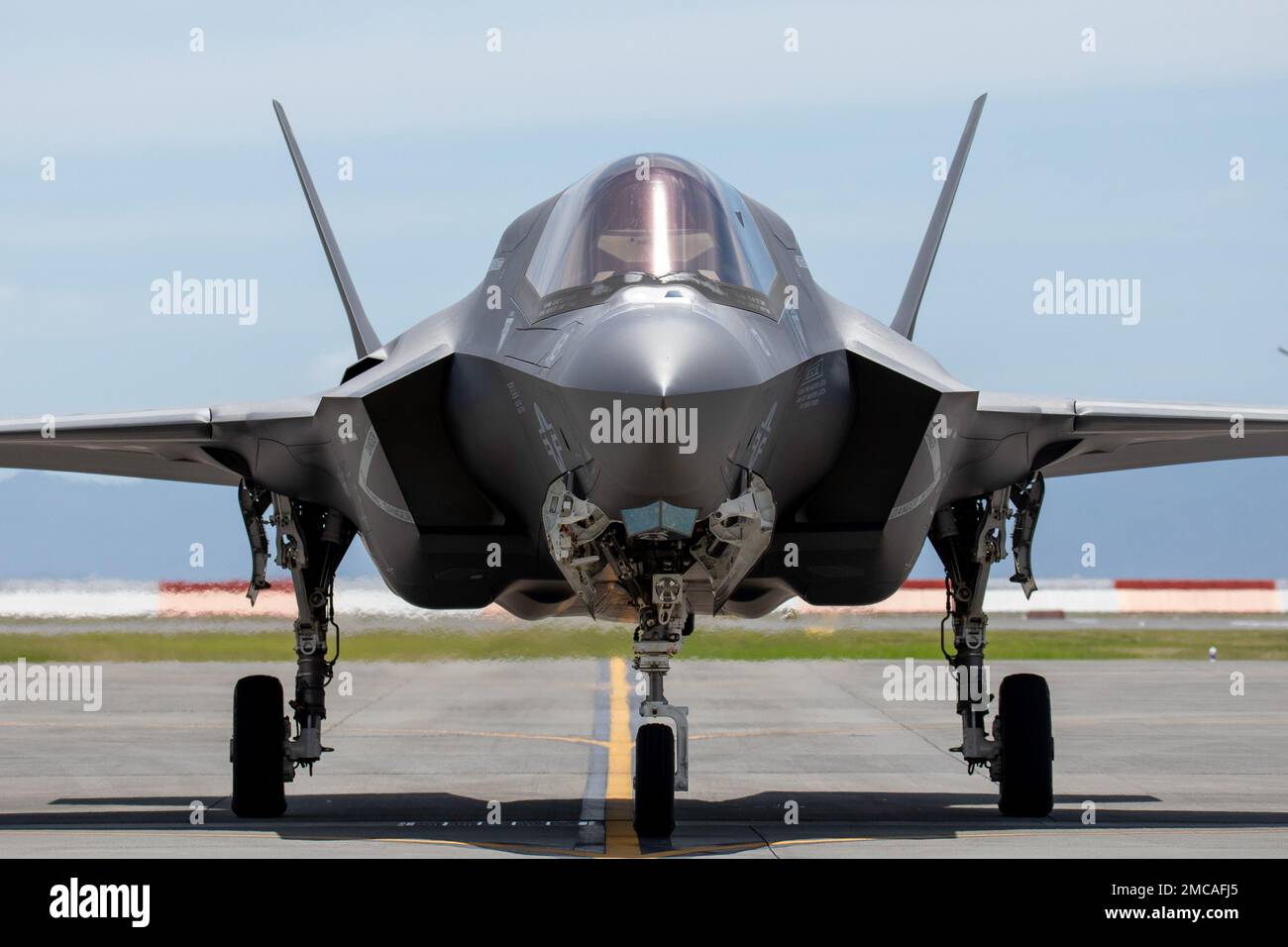A U.S. Marine Corps F-35B Lightning II aircraft with Marine Fighter ...