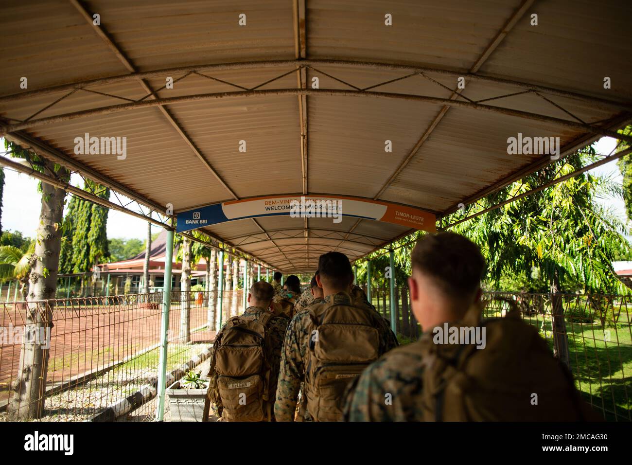 U.S. Marines with Marine Rotational Force-Darwin (MRF-D) 22, enter Dili ...