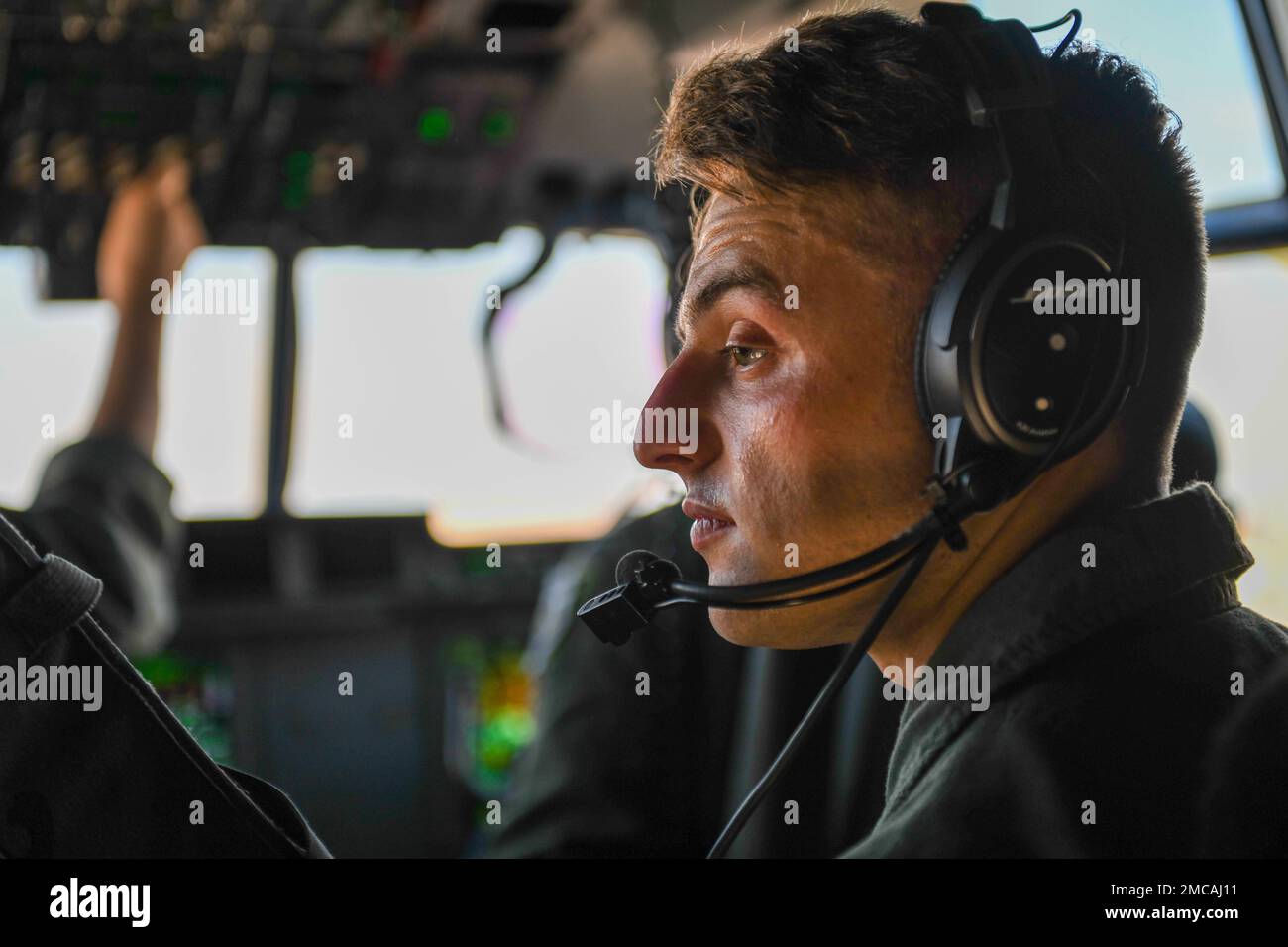 Capt. Alexander Fontaine, 36th Airlift Squadron C-130J pilot, prepares ...