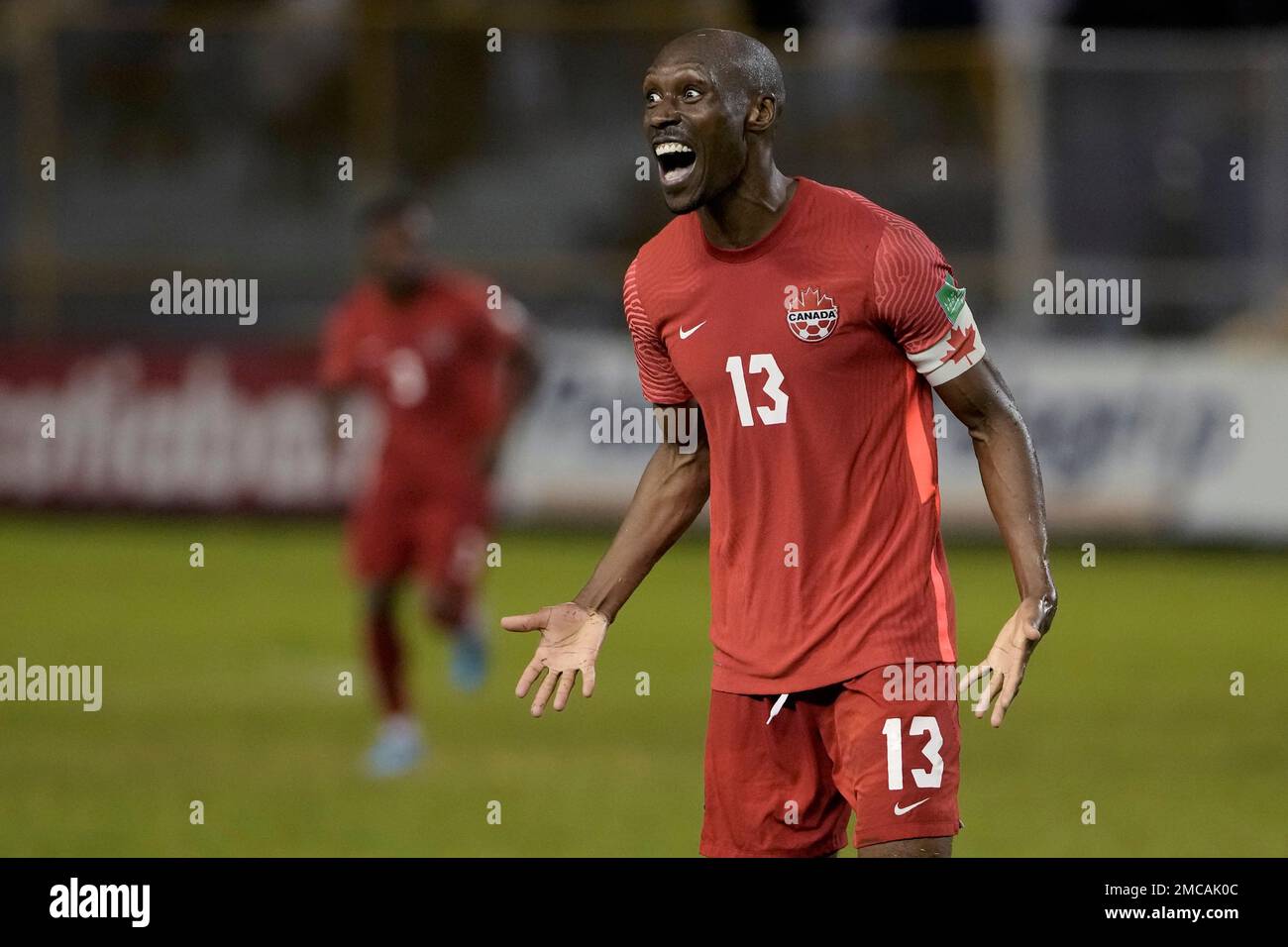 Canada's Atiba Hutchinson celebrates scoring his side's opening goal ...