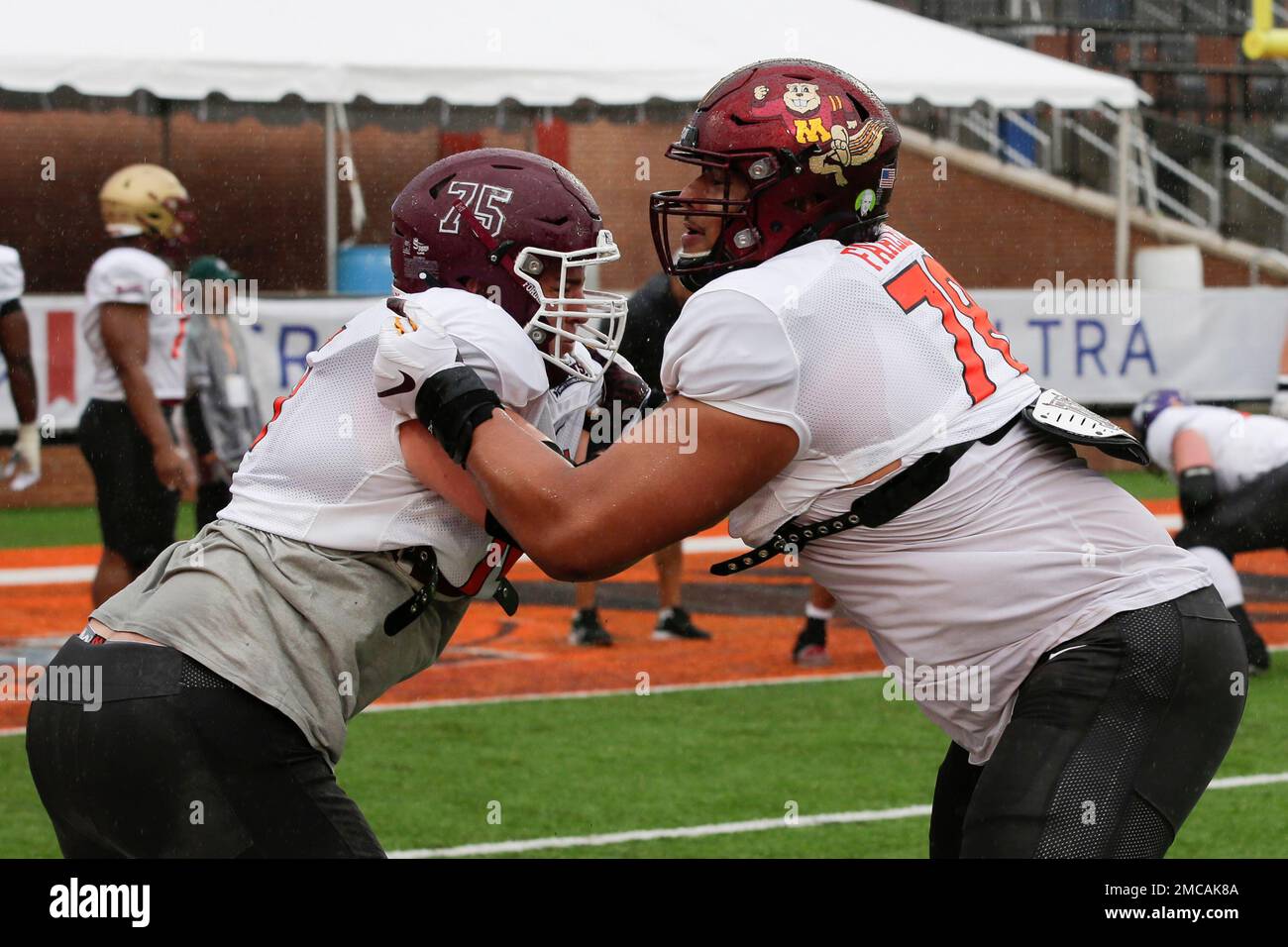 National Team offensive lineman Nick Zakelj of Fordham and offensive ...