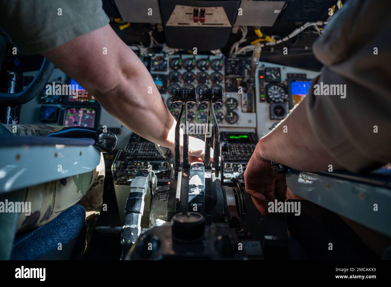 U.S. Air Force Capt. Micah Newmann, left, and Capt. Matthew Greco, both ...